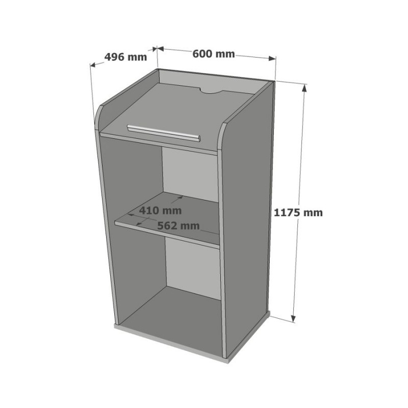 Pupitre de conférence bois avec rangement pour discours professionnel